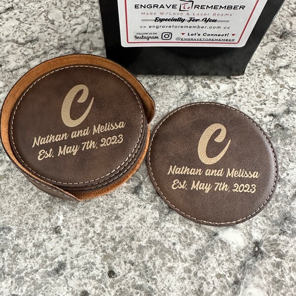 Custom Engraved Coaster, Coasters Set, Wedding & Groomsmen Gift ...