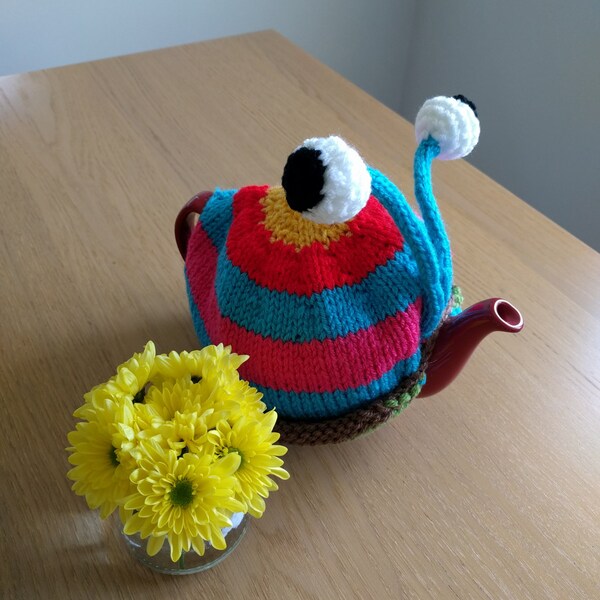 Knitted Blue Stripy Snail Tea Cosy. Tea Lovers Teatime Treat. - Etsy