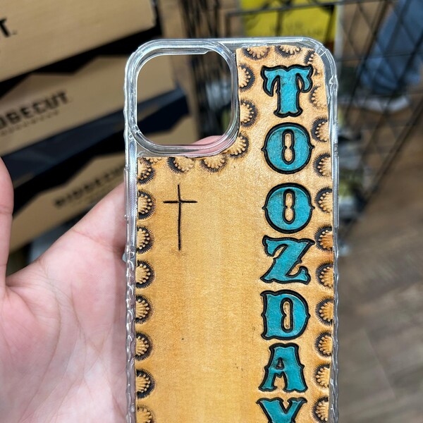 Custom Hand Tooled Leather Phone Case - Etsy