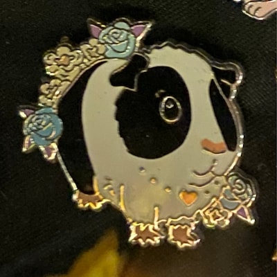 Black and White Guinea Pig Pin, Guinea Pig, Enamel Pin, Hard Enamel Pin ...