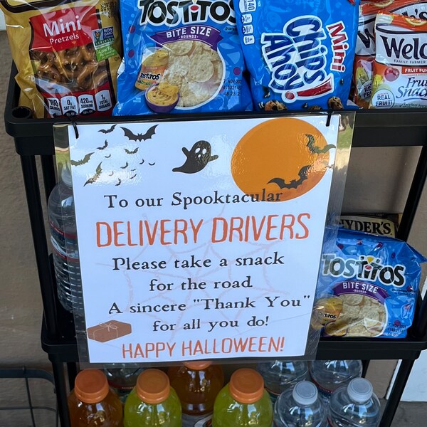 Printable Delivery Driver Snack Sign, Mail Carrier, Package Delivery ...