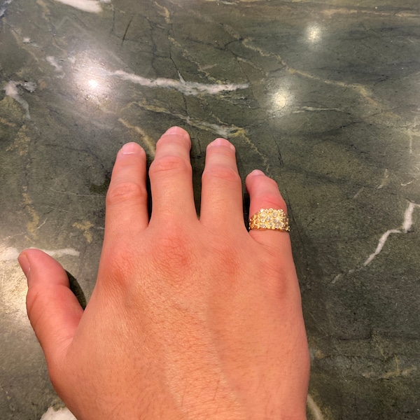 Authentic 14k Yellow Gold Nugget Ring for Mens & Womens 4 Types Size 6 ...