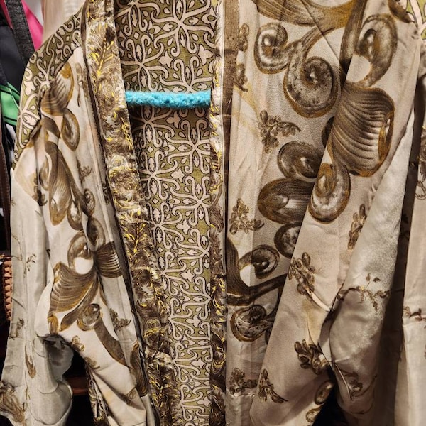 Kimono Gown Dressing Gown Upcycled Saree Sari Robe Vintage Silk Blend ...