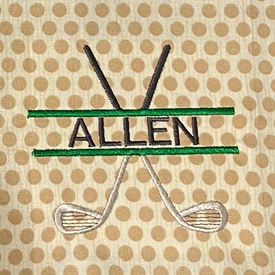Golf Embroidery Design. Split Golf Embroidery Design. Golf Clubs ...