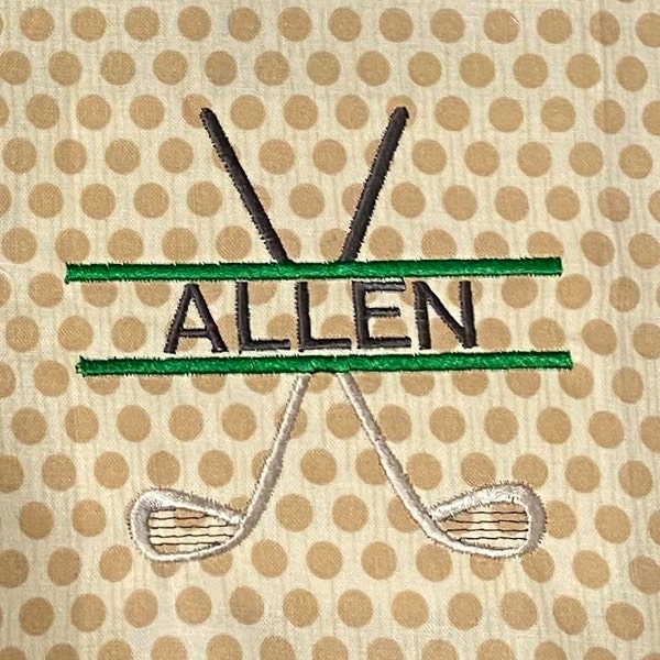 Golf Embroidery Design. Split Golf Embroidery Design. Golf Clubs ...