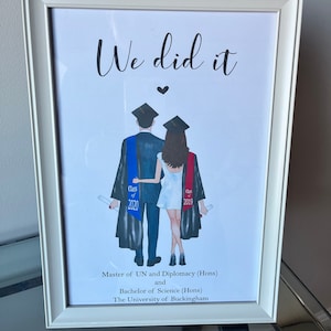 Personalised Couples Graduation Print, Graduation Gift for Boyfriend ...