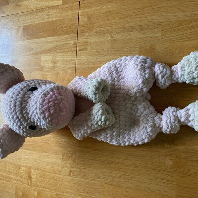 Pig Knotted Lovey, Crochet Pattern Piglet Snuggler, Crochet Animal ...