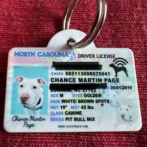 California Driver Dog Id Tag Personalized License, Durable Dog Tag ...