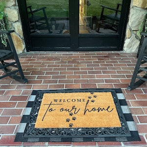 Dog Paws Dog Paws Doormat Welcome to Our Home Dog Gifts Pet Gifts Pet ...