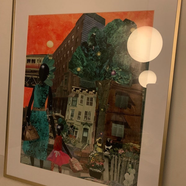 Stoop Sitting Collage African American Art 8x10 - Etsy