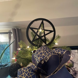 Pentagram Tree Topper Pentacle Reversible Gothic Holiday - Etsy