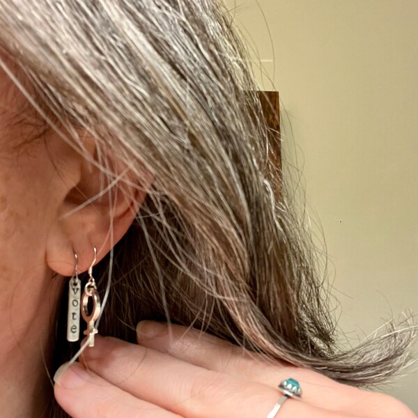 Silver Vote Earrings, Political Jewelry, 2024 Election, Patriotic ...