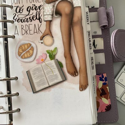 Reading Girl, Printable Planner Dashboard, Multiple Sizes, Bookish Girl ...