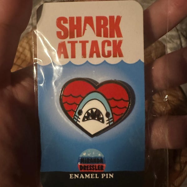 Shark Heart Enamel Pin - Etsy