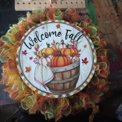 Happy Fall Wreath Sign Metal Wreath Sign Signs for Wreaths - Etsy