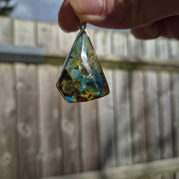 Incredible Light Blue Amber, Natural Baltic Amber Ring, Unique Amber ...