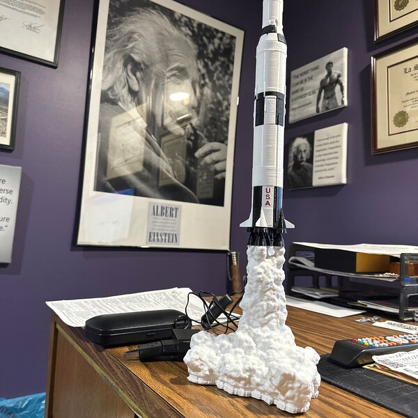 Saturn V Rocket Lamp, 3D Printed Desk Light,nasa Space Decor, Nasa ...