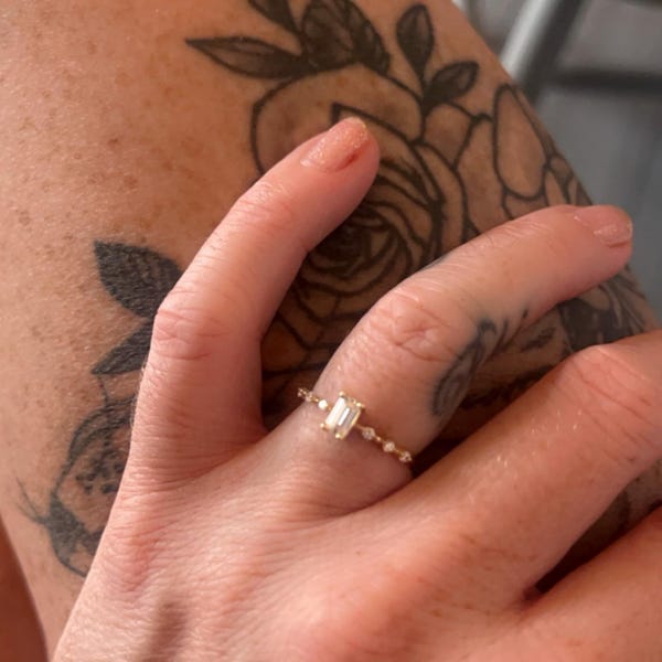 Dainty Diamond Engagement Ring Wedding Ring Couple Rings Delicate Ring ...