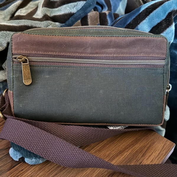 Cotton Double Zip Wallet, Coin & Card Pouch, Zipper Pouch, Keychain ...