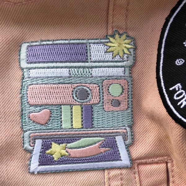 Pastel Camera Patch - Iron on Rainbow Camera Patch - Etsy