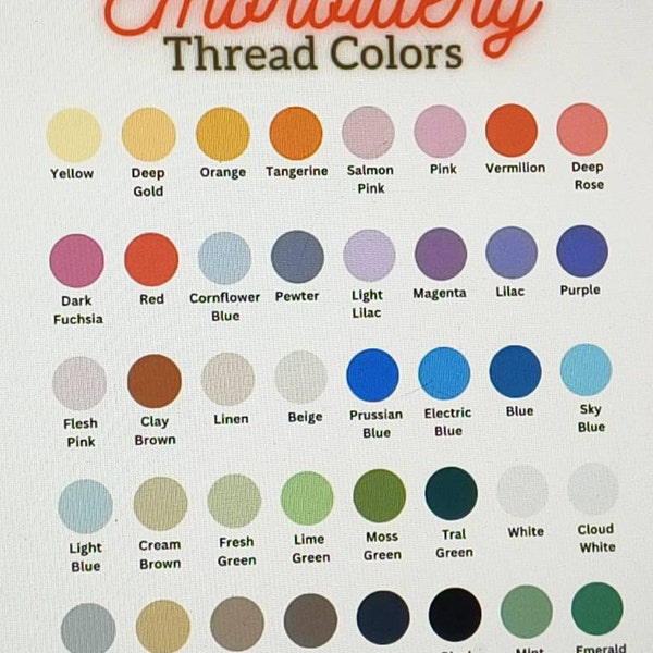 Embroidery Thread Color Chart, Simthread Color Chart, Simthread 63 ...