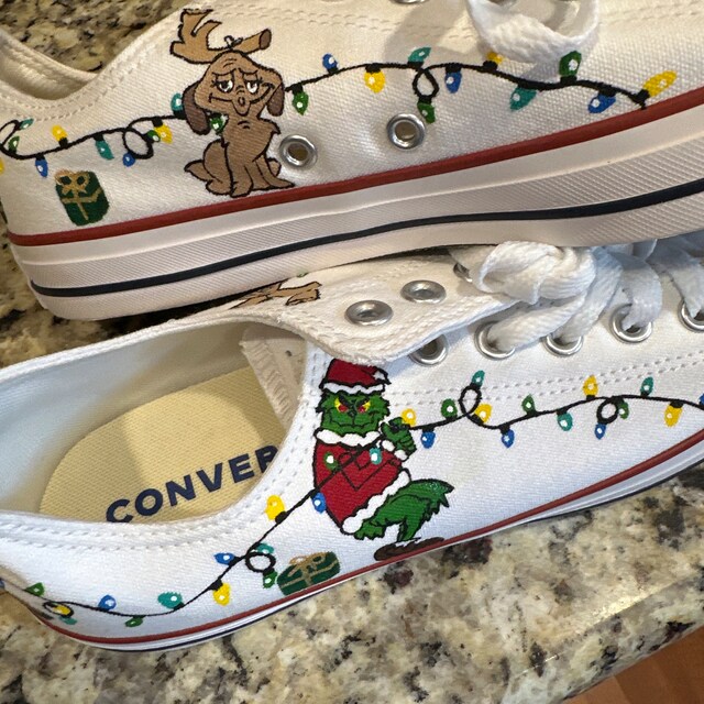 Christmas High Top Converse | Hand Painted Custom Converse Christmas High Top Converse | Hand Painted Custom Converse