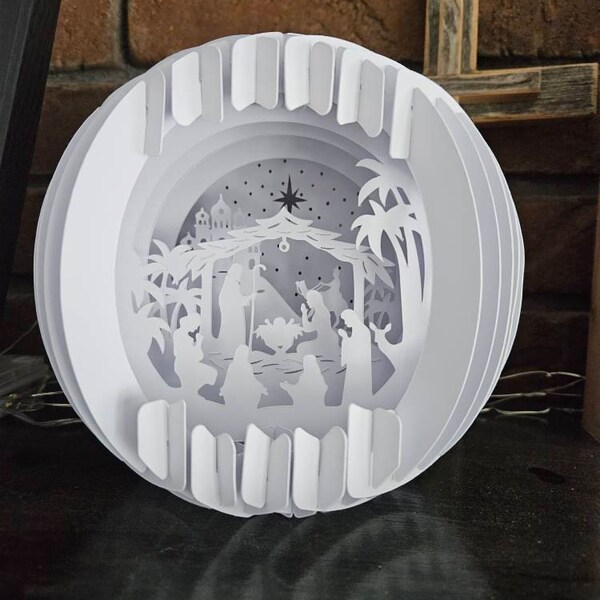 Nativity Scene Sphere Pop up SVG, Silhouette Studio Templates ...