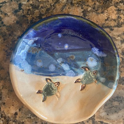 Large Blue Dragonfly Ceramic Spoonrest and Tea-bag Holder. Handmade ...