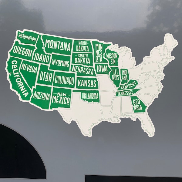 USA Decal - Sticker Travel Map for Rv's and Campers - Etsy
