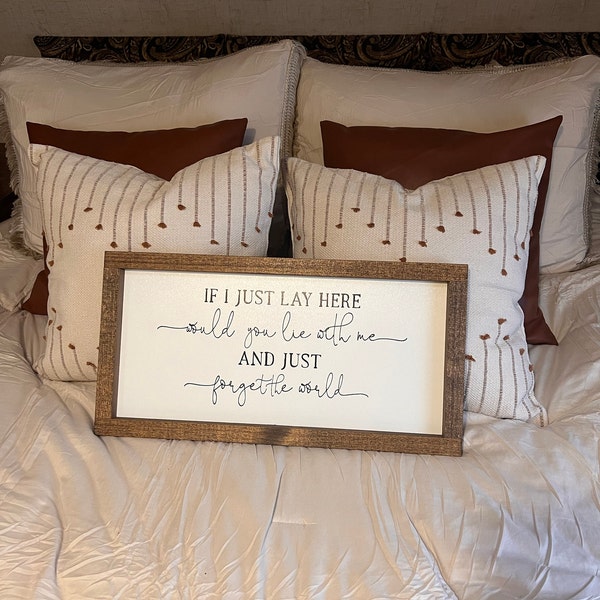 Song Lyric Wood Sign – ‘if I Just Lay Here’ – Romantic Bedroom Decor - Etsy