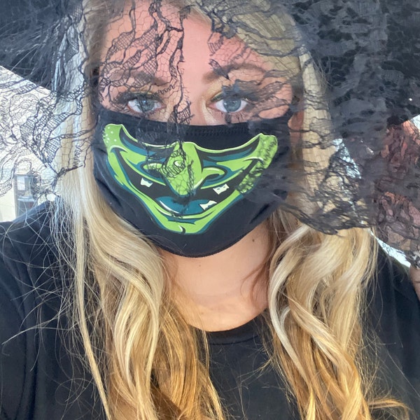 Wicked Witch Face Mask SVG | Halloween Facemask | Monster Mouth Cover ...
