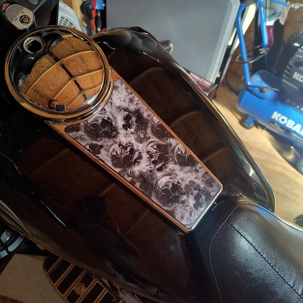 Grey White Pinstripe on Black | Dash Insert Fits Harley Davidson Road ...