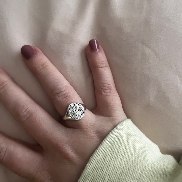 Fingerprint Signet Ring,handmade Personalized Jewelry, Statement Ring ...