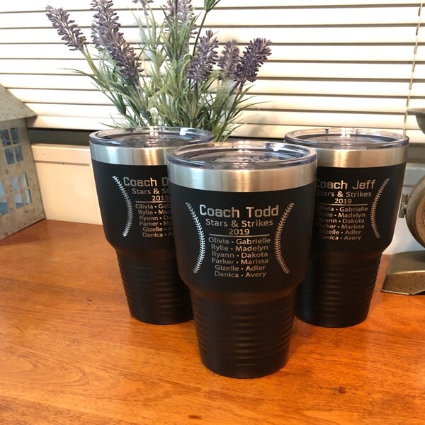 Engraved Coach Cup, Coach Tumbler, Coach Gift Idea, Tumbler With Lid ...