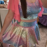 Mesh Inset Crop Tank Top opal Holographic Rave Clothing, Festival ...