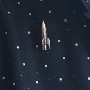 Moon Rocket Sterling Silver Lapel-pin, Sci-fi Jewelry, Rocket Ship ...