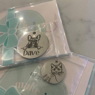 Dog Tag Name Tag Pet ID Dog Name Disc Engraved Stainless - Etsy UK