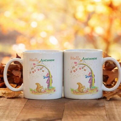 Fall Coffee Cup Mockup, Couple Cups, Matching Autumn Mug Photo Mock Up ...