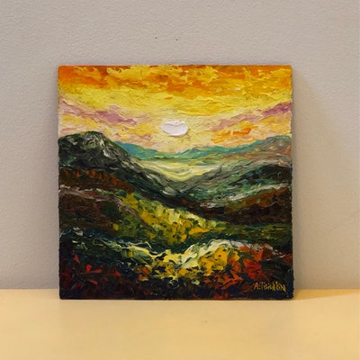Forget Me Not Original Oil Painting Small Painting Colorfully Floral ...