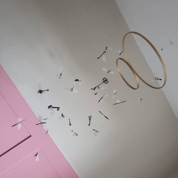 Flying Key Mobile for the Wizard Themed Nursery - Magic Theme Baby ...