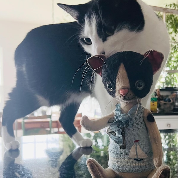 By Alla Bears Original Artist OOAK Vintage Old Prim Cat Kitten Toy Doll ...