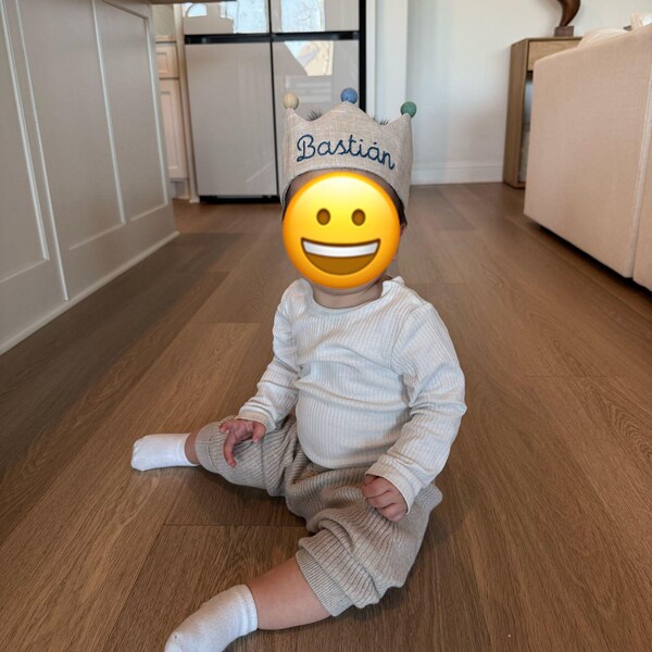 Number and Star Custom Linen Crown for Kids & Children's Birthday ...