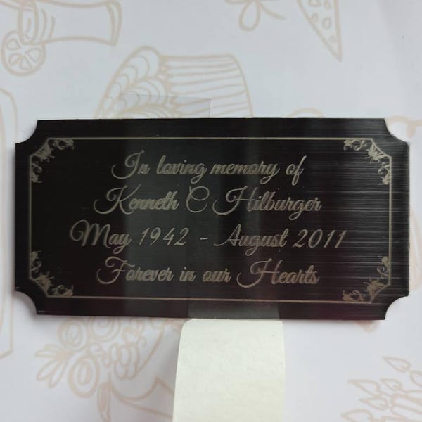 Engraved Name Plate Personalized Memorial Plaques for Doors Urns Solid ...