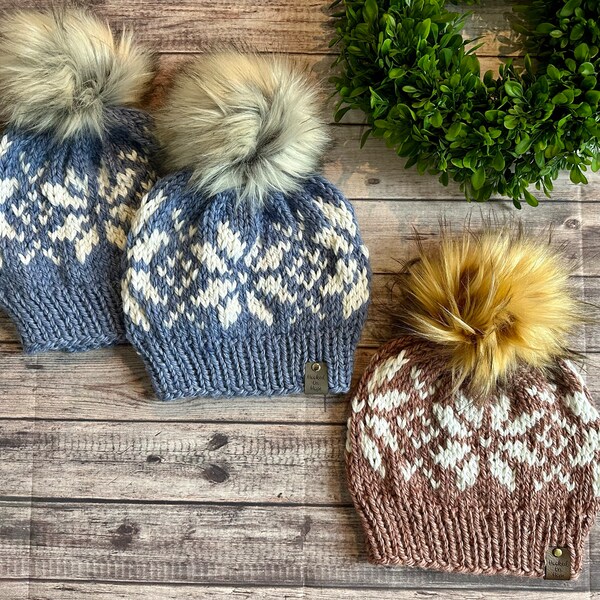 KNITTING PATTERN - the Snowflake Hat, Super Bulky Knit Hat Pattern - Etsy