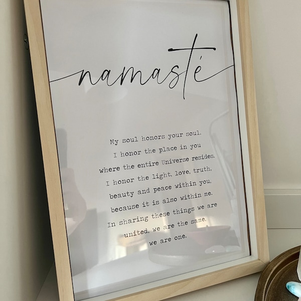 Namaste Definition Print, Namaste Sign, Namaste Printable, Yoga Poster ...