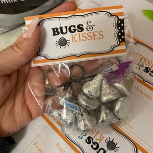 Halloween Bag Topper Bugs and Kisses Printable Bag Topper | Etsy