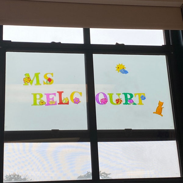 Custom Lettering Window Art Clings, Suncatcher Stickers, Stained Glass ...