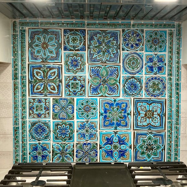 Large Spanish Tile Wall Art Made From Ceramic, Spanish Tile Mural ...