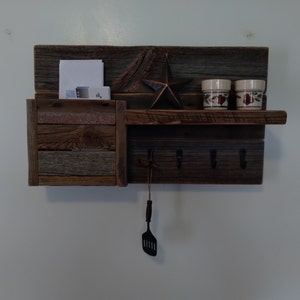 Reclaimed Barnwood Key Rack & Organizer. Entryway Organization , Dog ...
