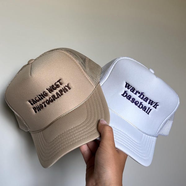 Custom Embroidered Trucker Hat, Custom Embroidered Hat, Personalized ...